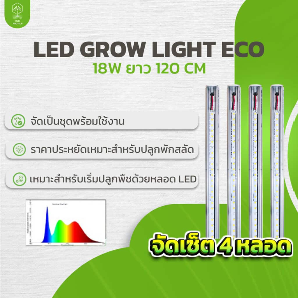 LED GROW LIGHT ECO SET4/18W - Civicagrotech